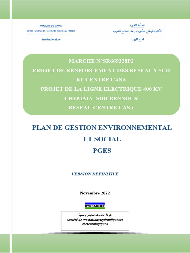 PGES | PDF | Environnement naturel | Loi
