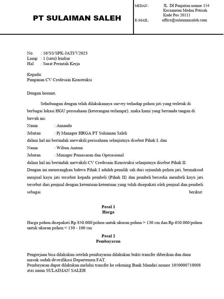 SPK CV Credesain Konstruksi Edi 1 | PDF