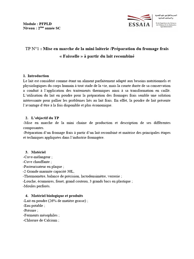 TP PROCESS 1 (Mini Laiterie) | PDF