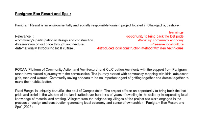 Panigram Eco Resort and Spa | PDF