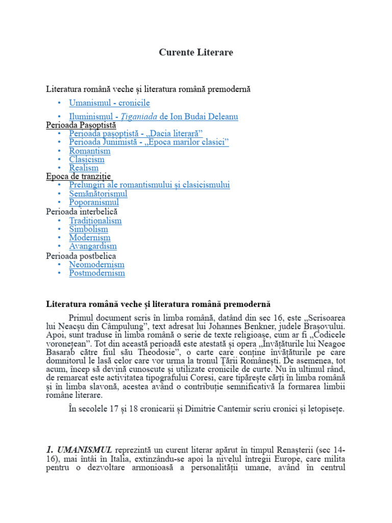 Curente Literare | PDF