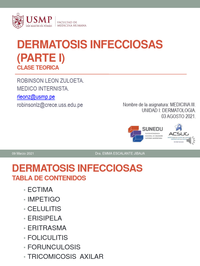 Dermatosis Infecciosa Parte 1 | PDF