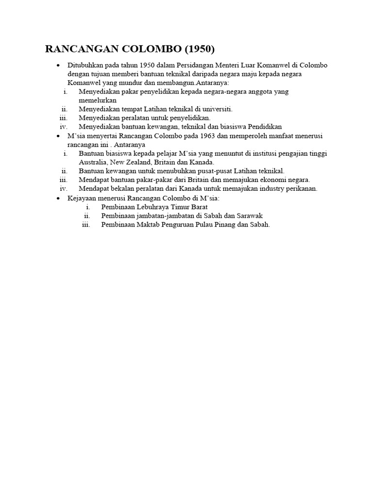 Rancangan Colombo | PDF