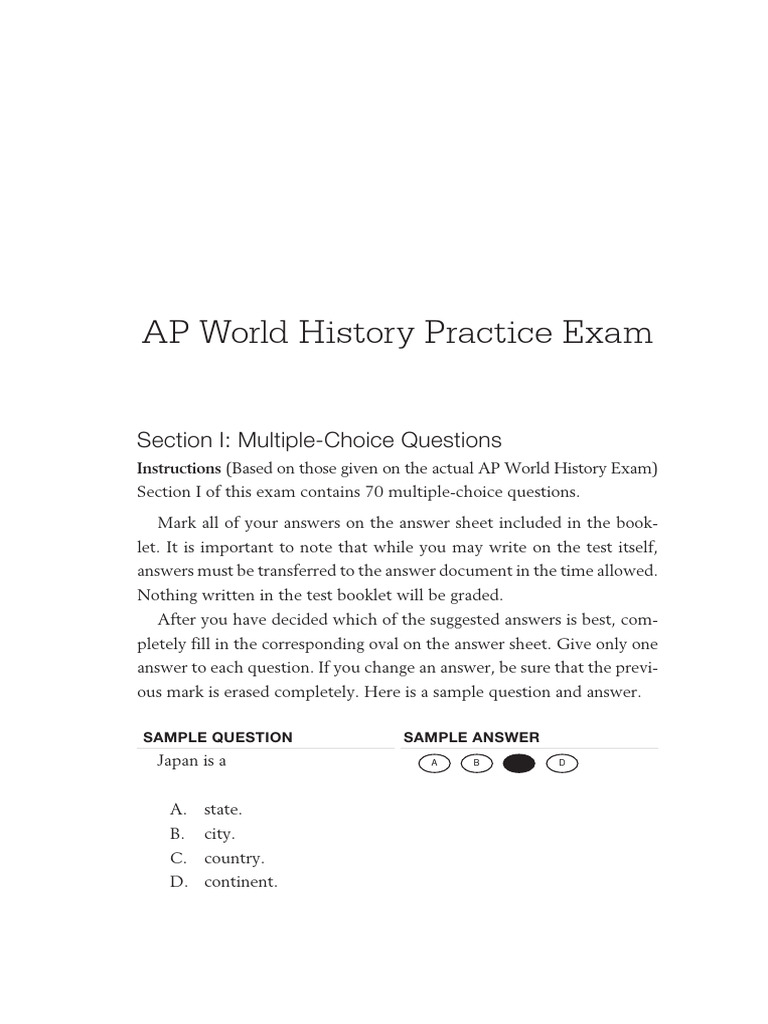 AP World History Practice Exam Section I | PDF | History