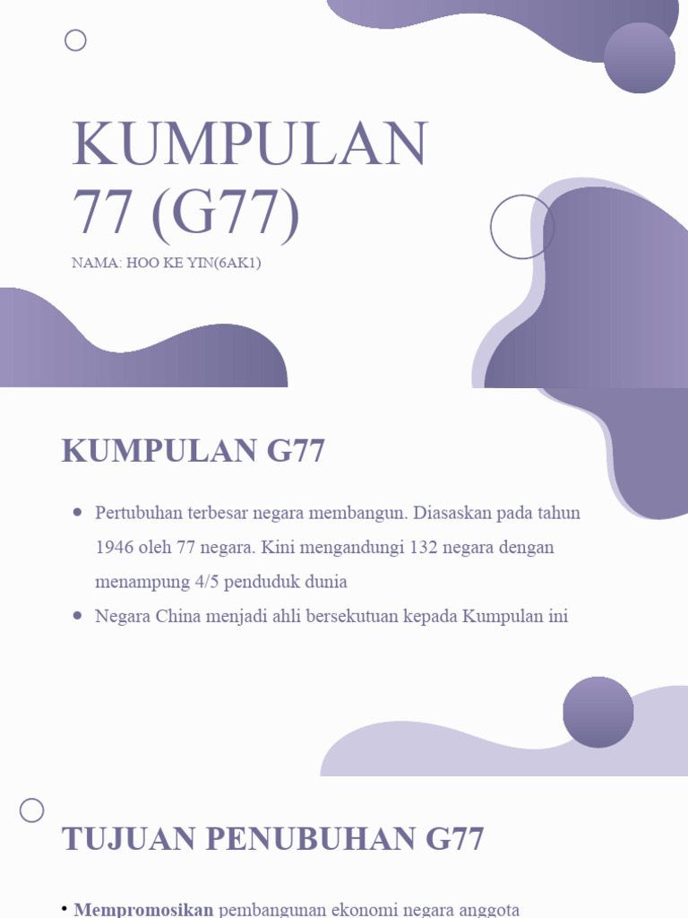 Kumpulan 77 (G77) : Nama: Hoo Ke Yin (6ak1) | PDF