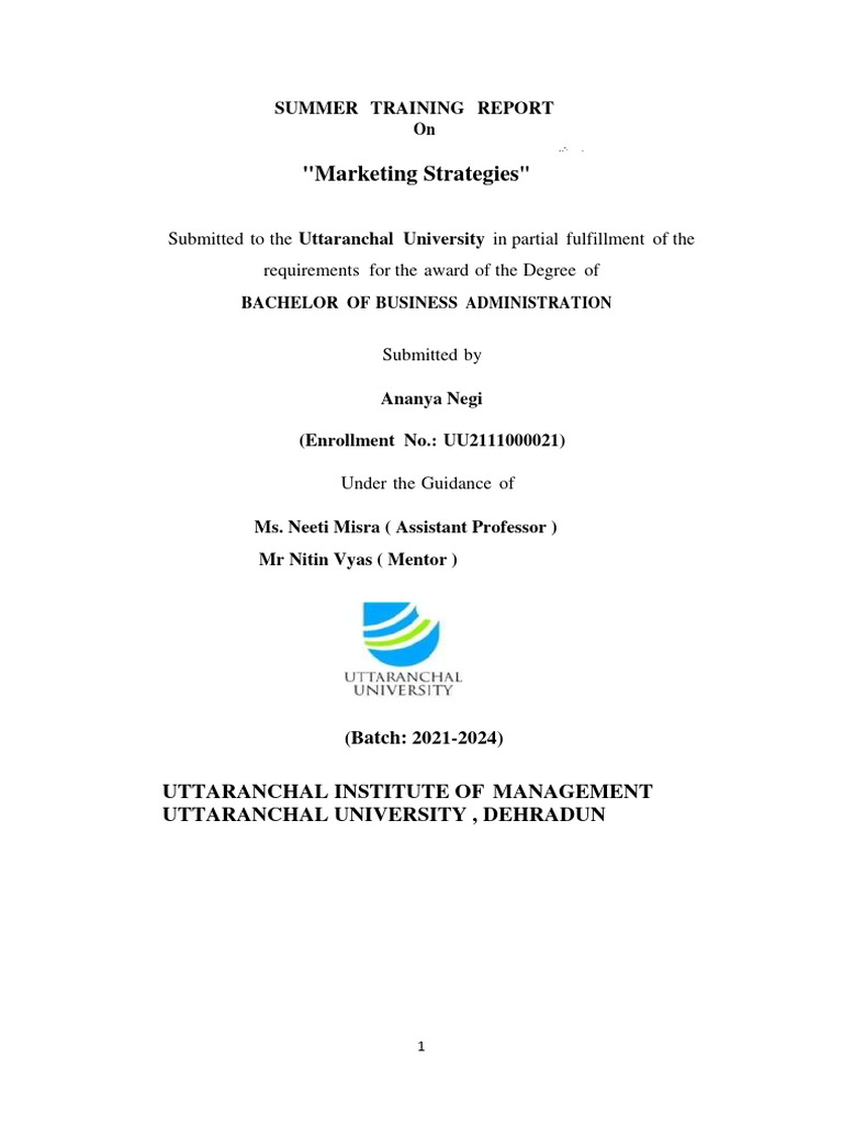 Summer Training Report | PDF