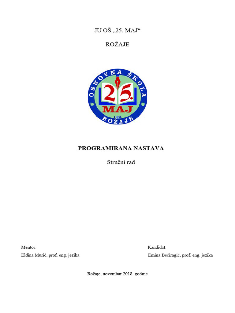 Strucni Rad Programirana Nastava | PDF