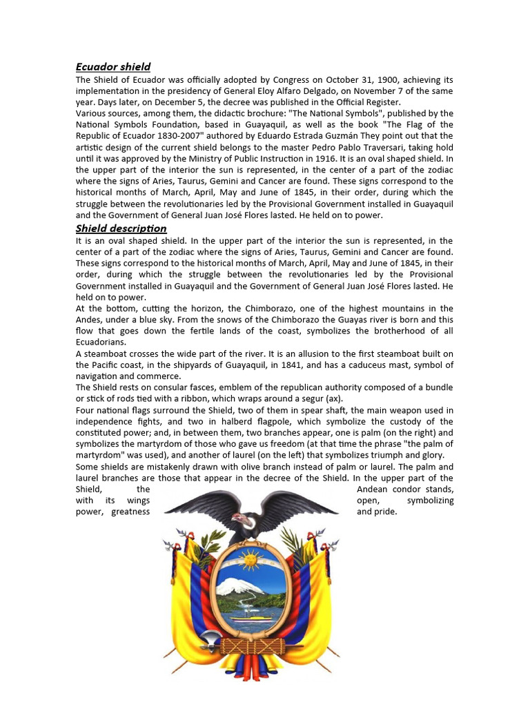 Ecuador Shield | PDF | Ecuador | Symbols