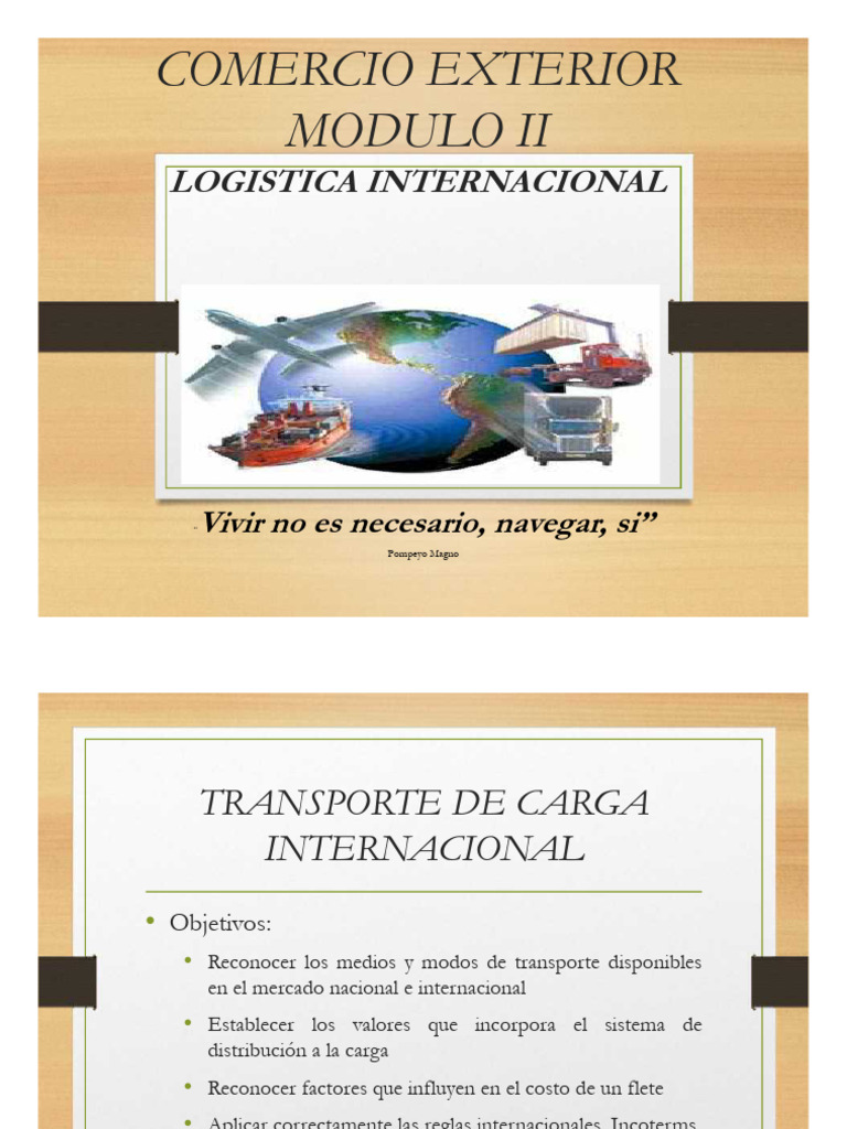 Módulo 2 (Viernes) Parte I | PDF | Logística | El comercio internacional
