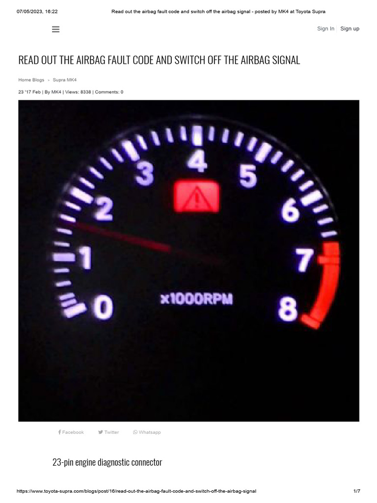 Read Out The Airbag Fault Code and Switch Off The Airbag Signal ...