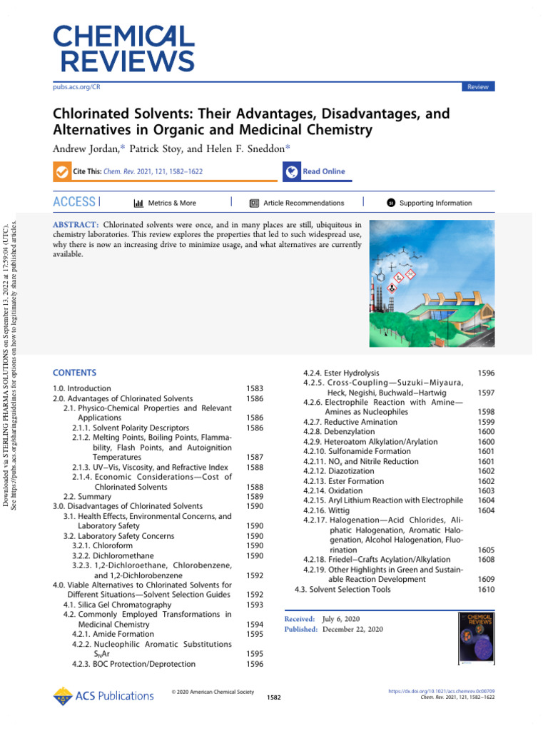Chlorinated Solvents: Pros and Cons | PDF | Solvent | Chemistry