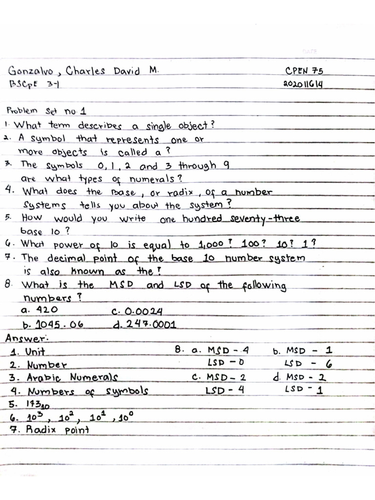 Gonzalvo Problems Sets | PDF
