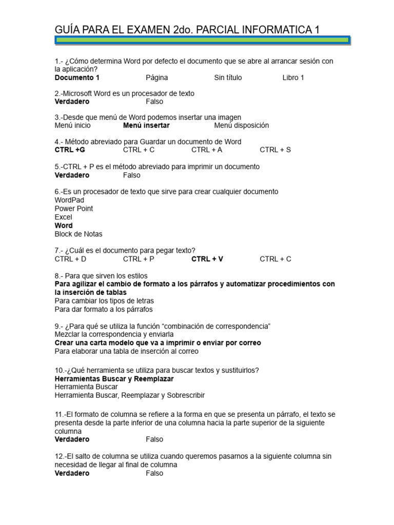 Guía para El Segundo Parcial | PDF | Microsoft Word | Página web