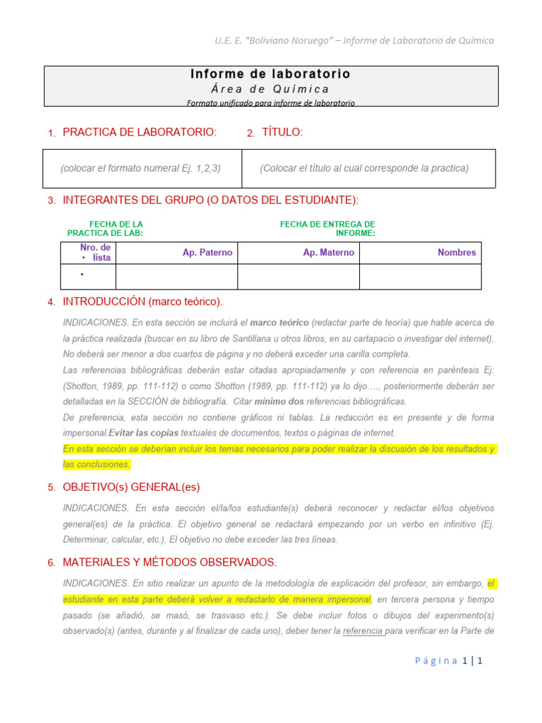 Informe de Laboratorio | PDF | Bibliografía | Experimentar