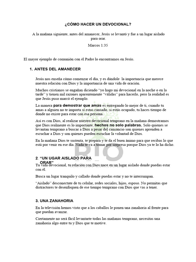 Guía para hacer un devocional | PDF | Oración