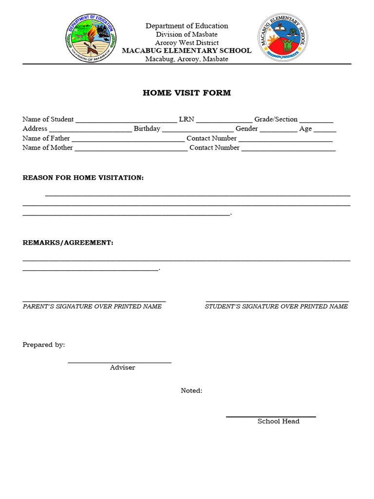 Home Visit Form | PDF