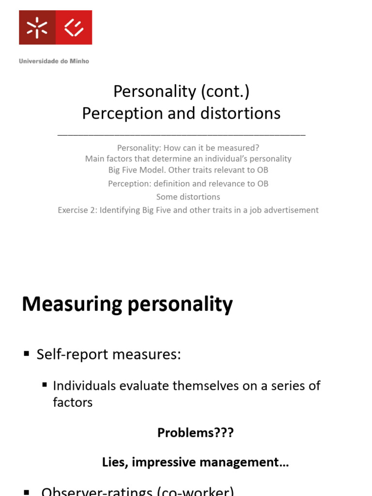 Session 5 - Personality, Perception and Distortions | PDF | Perception | Extraversion And ...