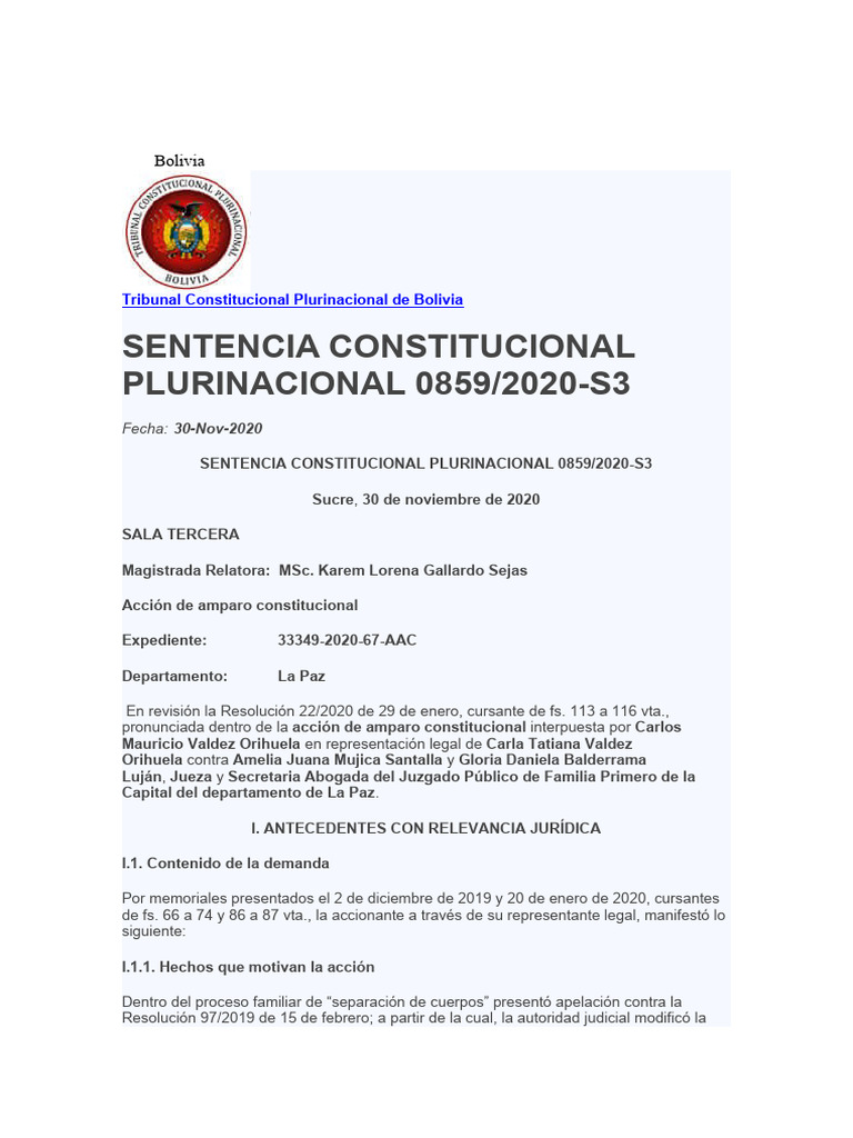 SCP 0859.2020.S3 | PDF | Ley procesal | Debido al proceso