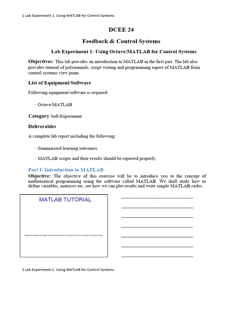 DCEE 24 Lab Activity 1 | PDF | Matrix (Mathematics) | Matlab