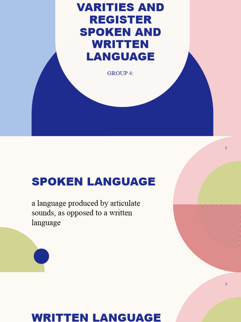 1 Varities and Register Spoken and Written Language Presentation | PDF ...