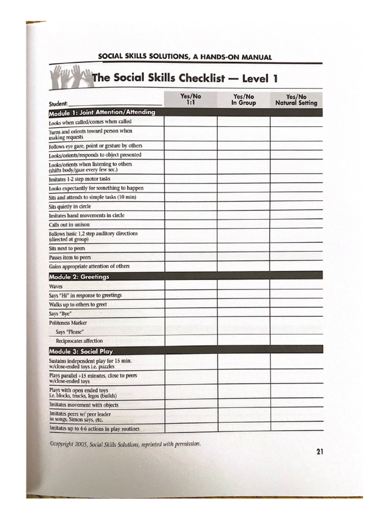 Social Skills Solutions, A Hands-On Manual | PDF