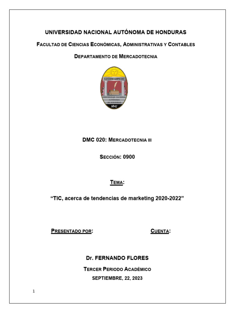 UNAH TIC1 Tendencias de Marketing 2020-2022 | PDF