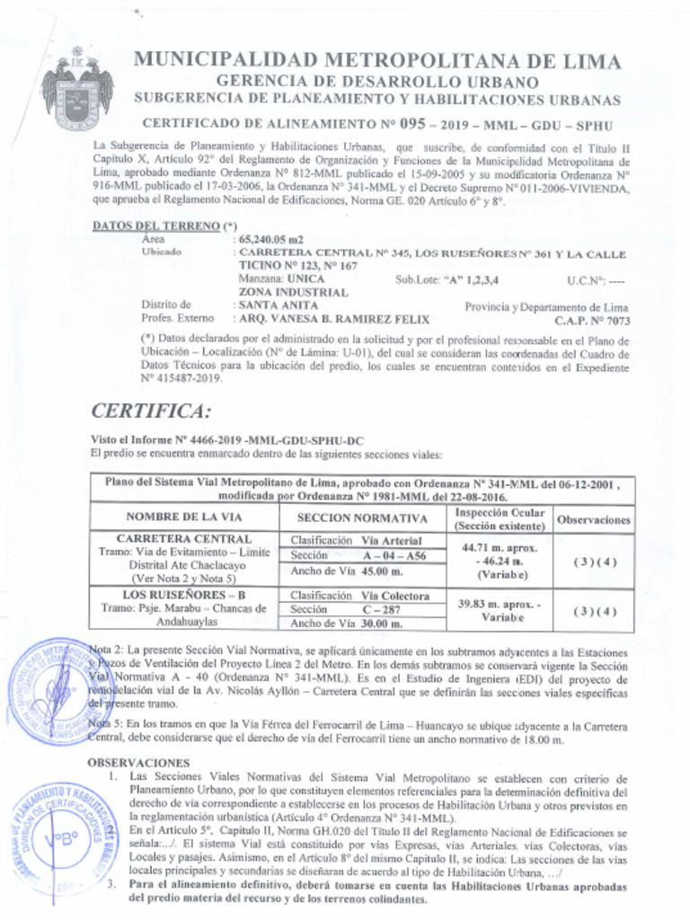 Certificado de Alineamiento 2019 | PDF Certificado de Alineamiento 2019 | PDF
