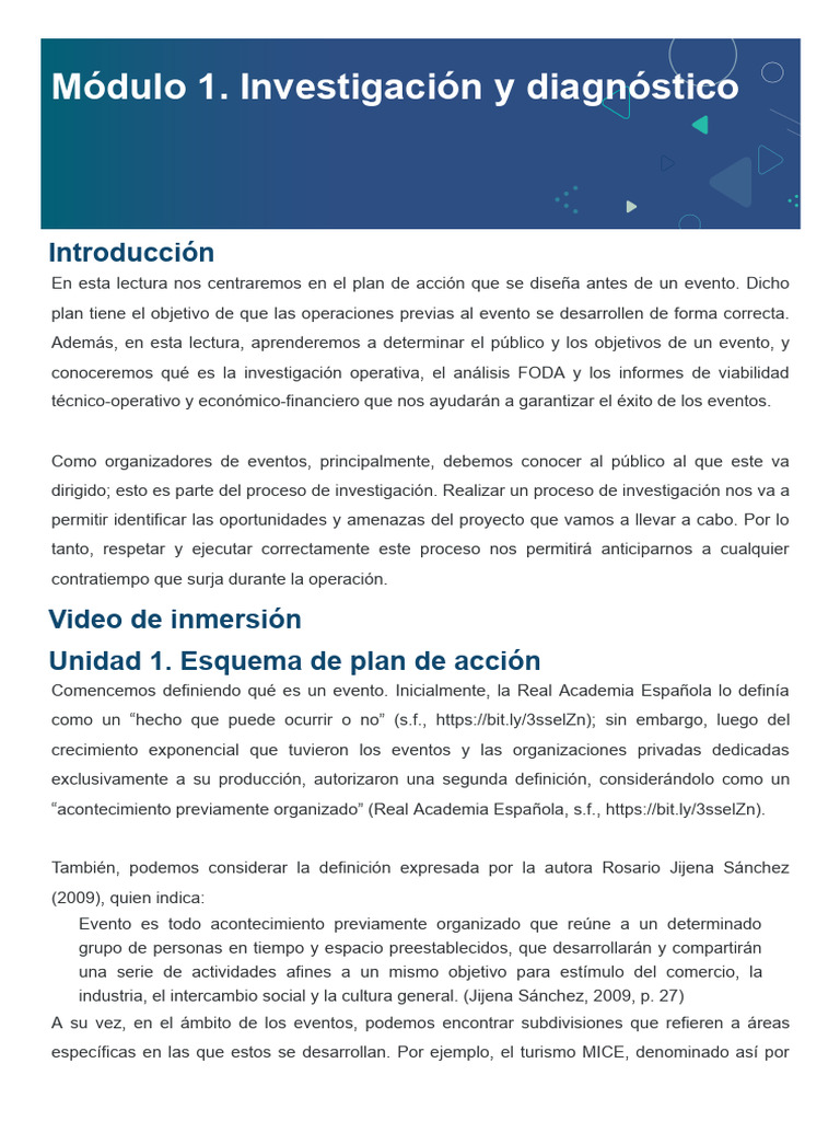 Modulo1 - Planificación Eventos | PDF