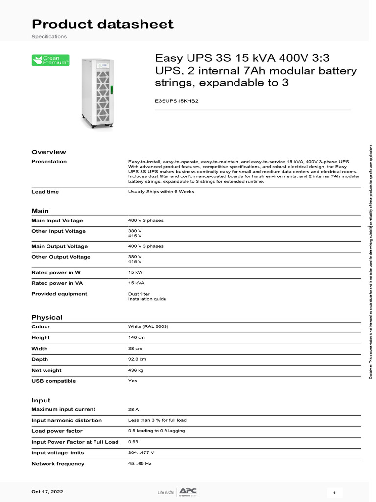 Easy Ups 3s E3sups15khb2 Pdf