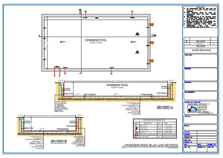 Swimming Pool Structural - Sample at AbuDhabi | PDF