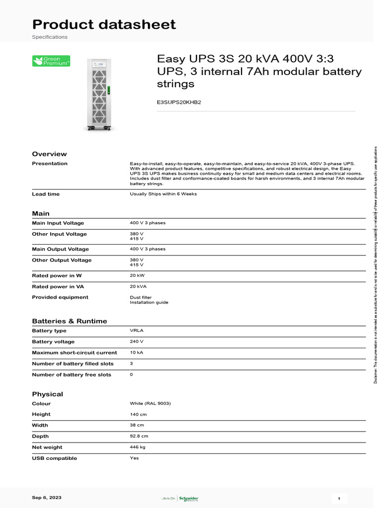 Easy Ups 3s - E3sups20khb2 | PDF