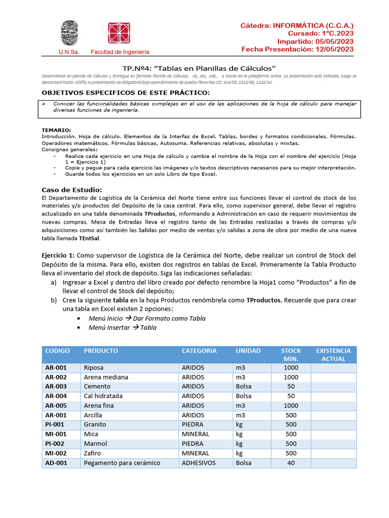 TP4 Tablas 1c2023 | PDF