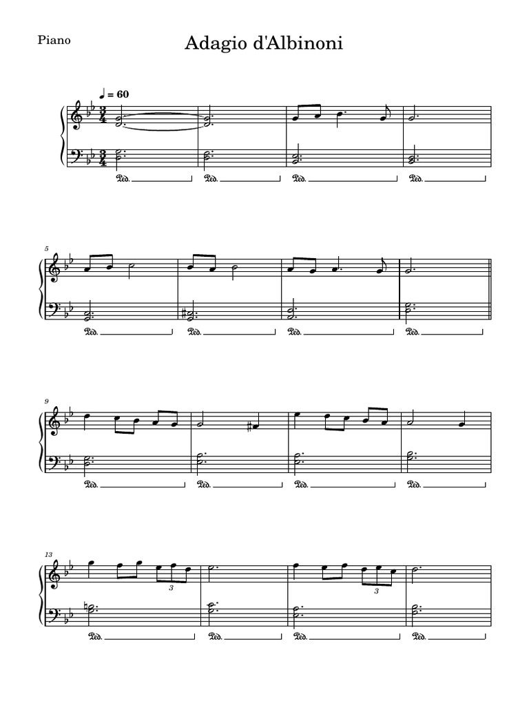 Adagio D'albinoni Piano | PDF