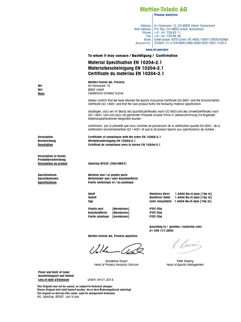MS OptoCap BT02T Jan13 | PDF
