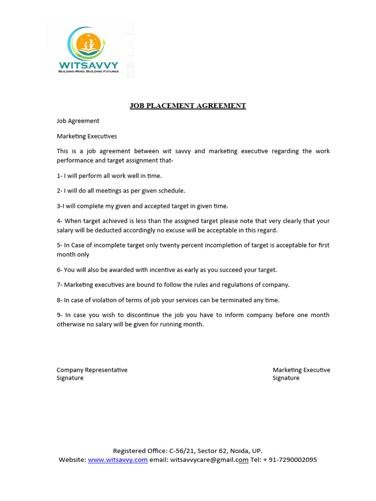 Job Agreement | PDF