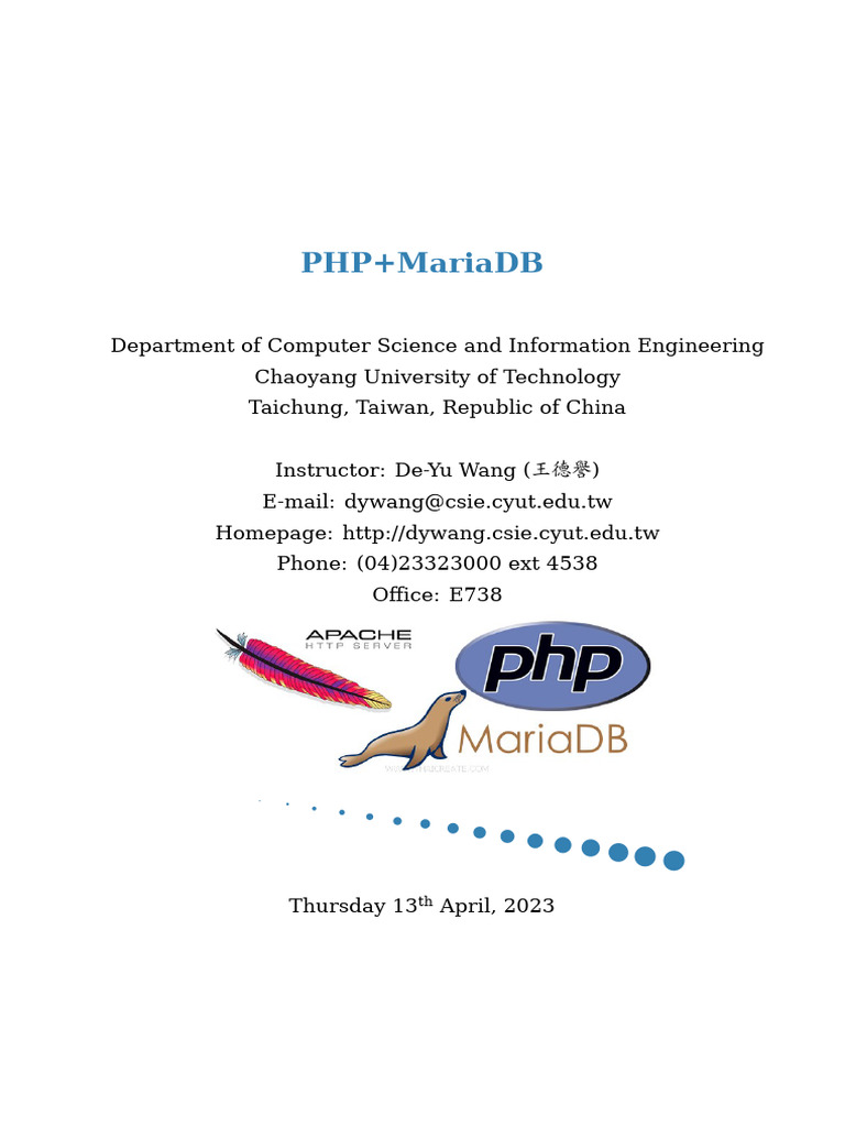 PHP Mariadb | PDF