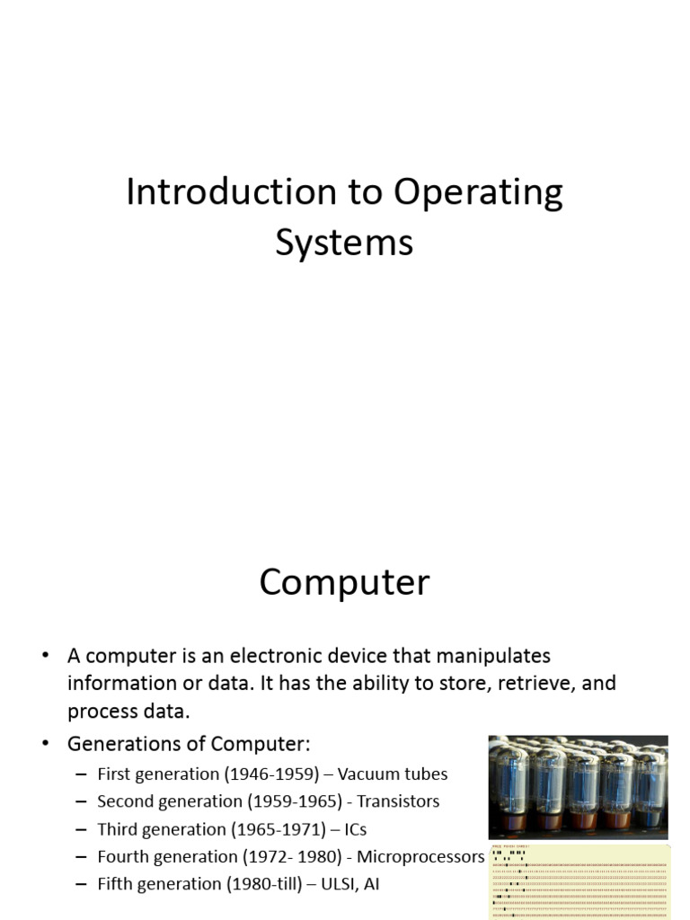 1-Intro To OS | PDF | Operating System | Process (Computing)