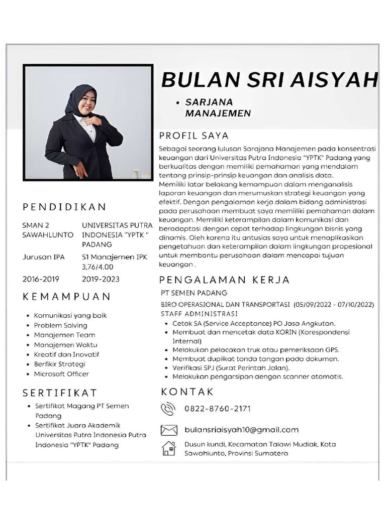 CV Bulan Sri Aisyah | PDF