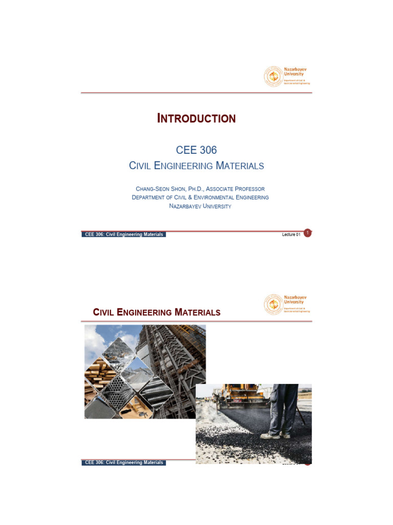 CEE 306 - Lecture 01 - Introduction | PDF
