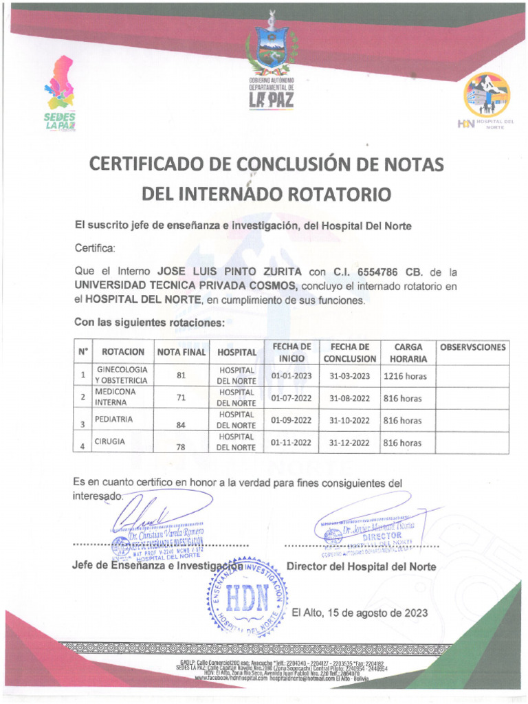 CERTIFICADOS | PDF