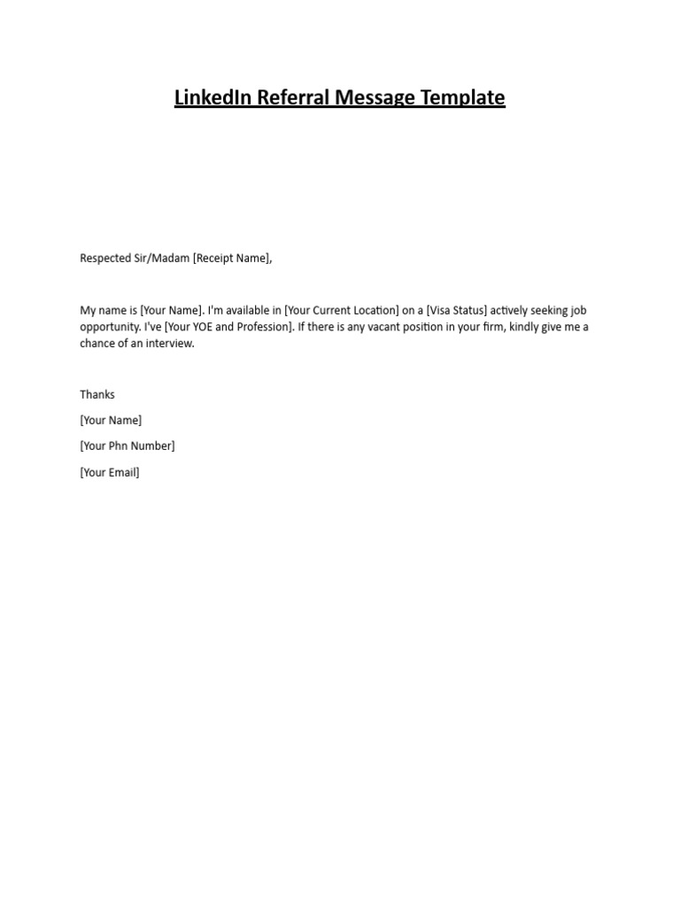 Job Referral Request Template | PDF | Self-Improvement