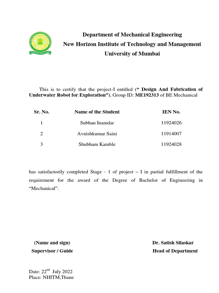 Stage Certification | PDF