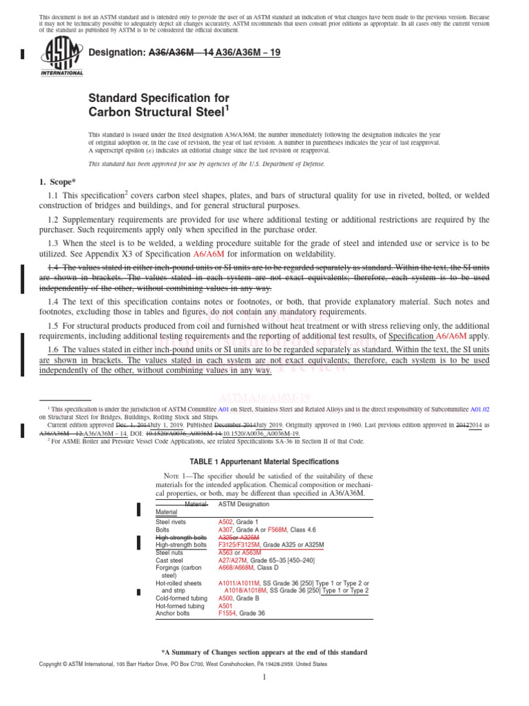 Astm A36 A36m 19 | PDF | Screw | Steel