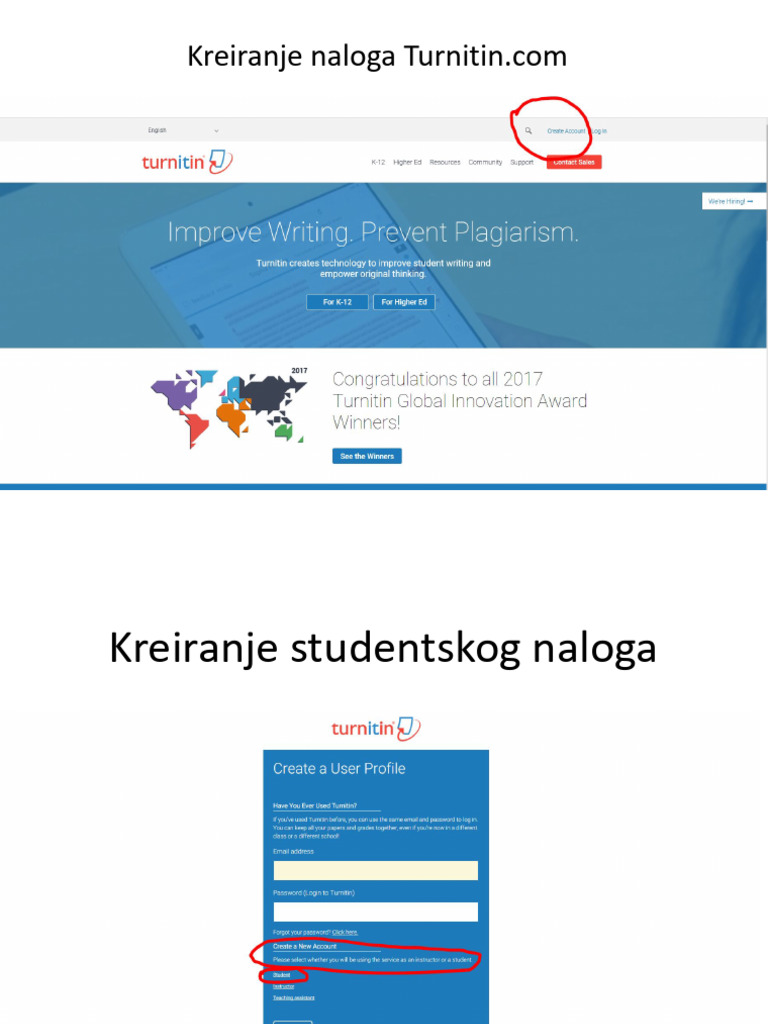 Turnitin Uputstvo Za Kreiranje Naloga | PDF