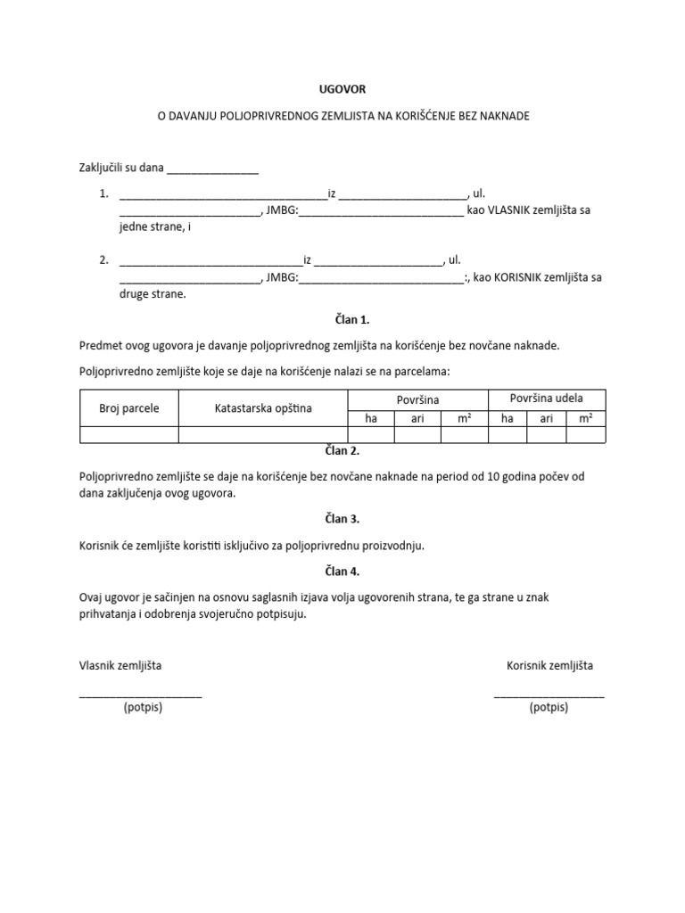 Ugovor o Ustupanju | PDF