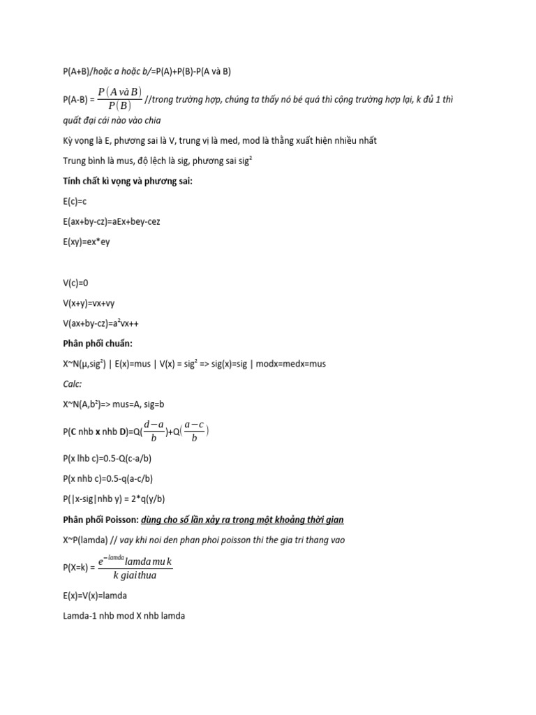 Cheatsheet XSTK | PDF