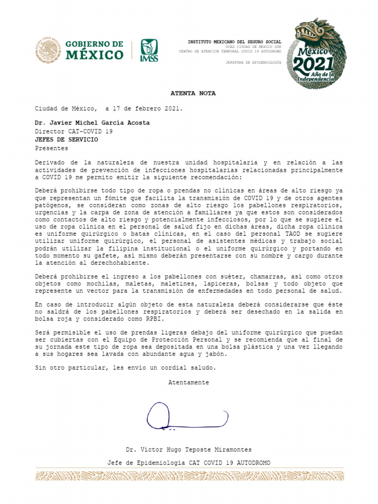 Protocolo de Ropa en Áreas COVID-19 | PDF | Epidemiología ...