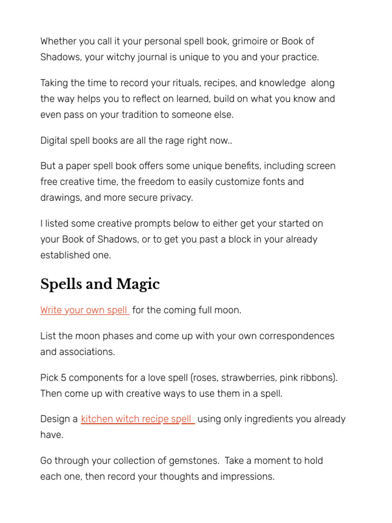 50 Prompts For Your Book of Shadows - Moody Moons | PDF