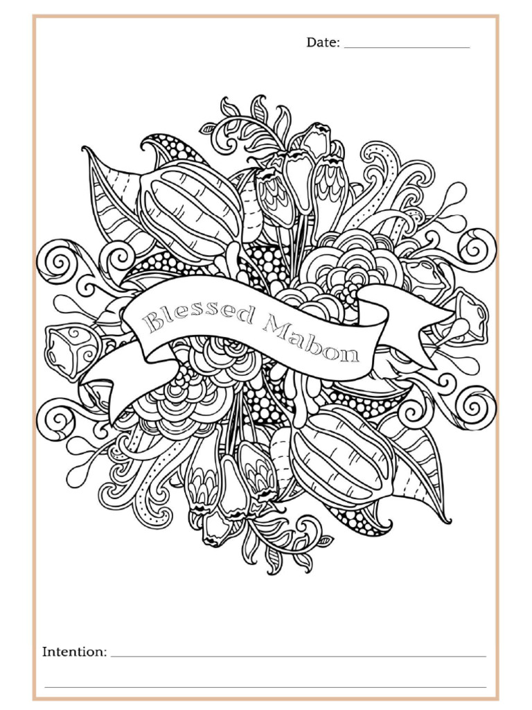 Blessed Mabon Coloring Page by Spells8 | PDF