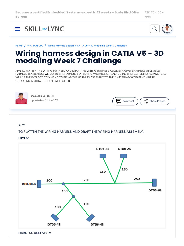 Wiring Harness Design in CATIA V5 - 3D Modeling Week 7 Challenge | PDF